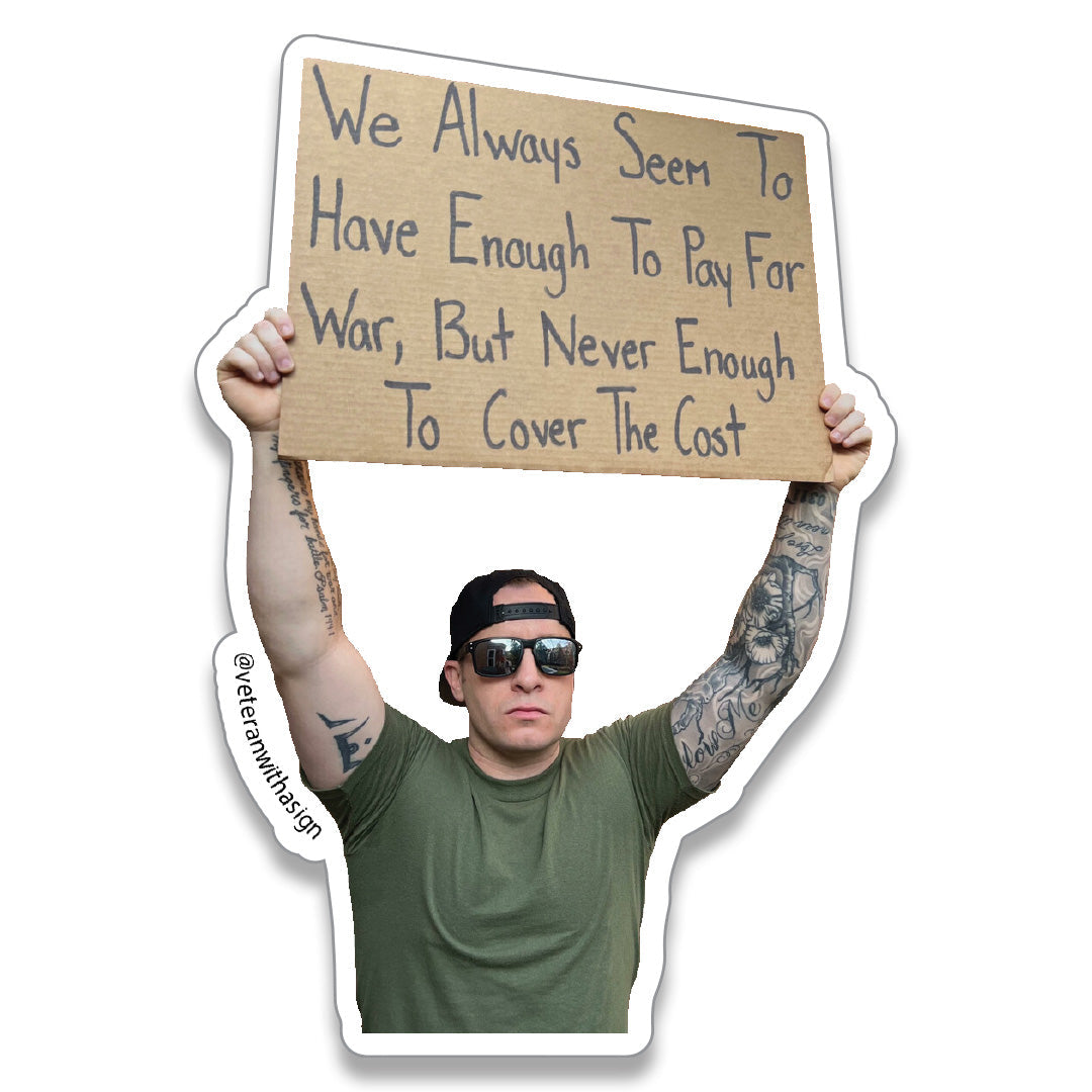 Veteran With A Sign Stickers